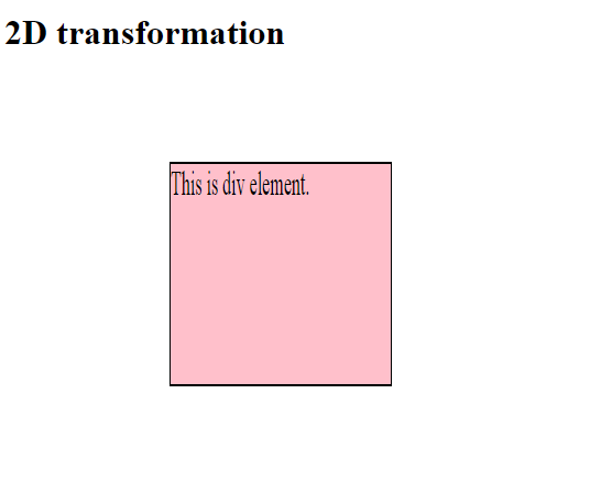 2D Transformation Using CSS