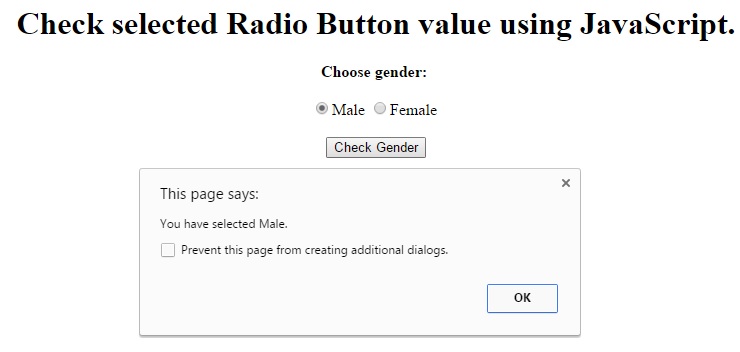 Verdunkeln Genetisch Vokal Javascript Radio Button Checked Value By 
