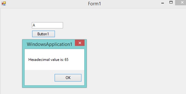 VB Net Get ASCII Value Of A Character IncludeHelp