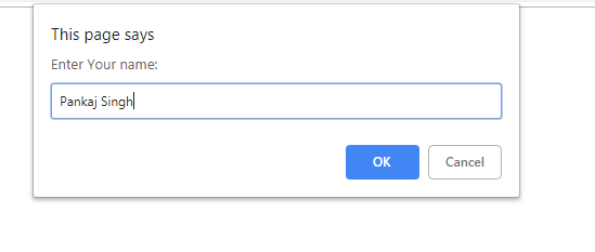 JavaScript Input Value From The User Using Prompt