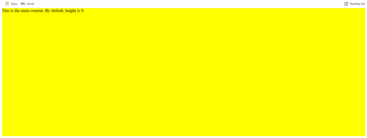 How To Make The Main Content Div Fill The Height Of The Screen With 