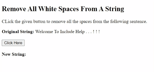 Remove All Whitespace From A String In JavaScript