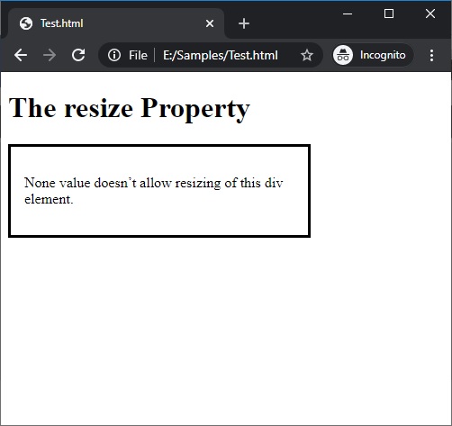 The Resize Property In CSS