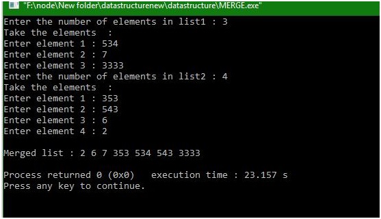 Program To Merge Two Sorted Arrays Into A Third Sorted Array In Data 
