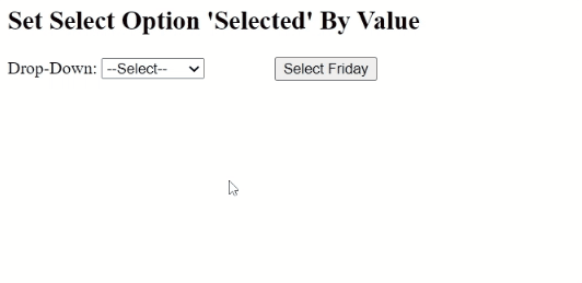 JQuery Set Select Option selected By Value