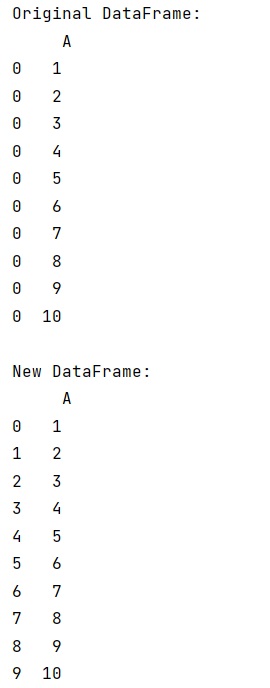 Python Changing Row Index Of Pandas Dataframe