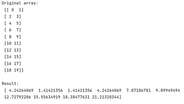 Euclidean Distance Calculation Between Matrices Of Row Vectors