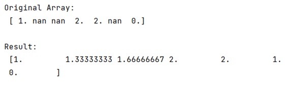 Python Interpolate NaN Values In A Numpy Array