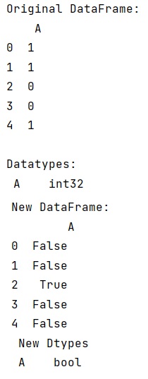 Python Pandas Data Frame Transform INT64 Columns To Boolean